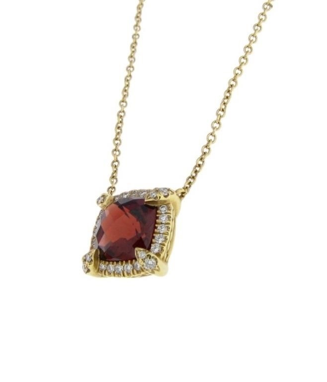 David Yurman | D. Yurman 18K Garnet, Diamond Chatelaine Pendant | MutualArt