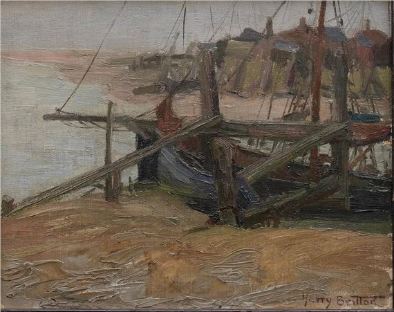 Harry Britton | Fishing Boats by a Wharf | MutualArt