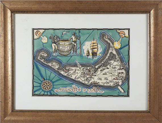 Fred Gardner | A Decorative Map of Nantucket Island (Circa 1933 ...