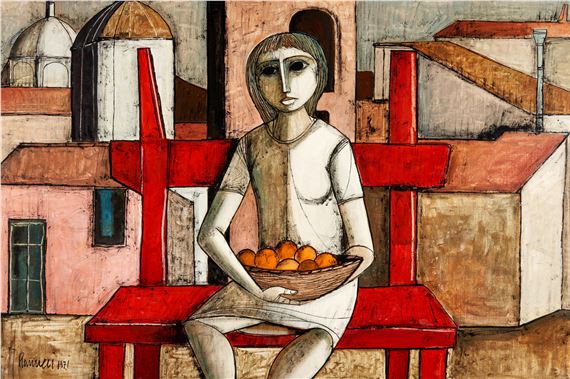 Lucio Ranucci | A MAN WITH A BOWL OF ORANGES, 1971 (1971) | MutualArt
