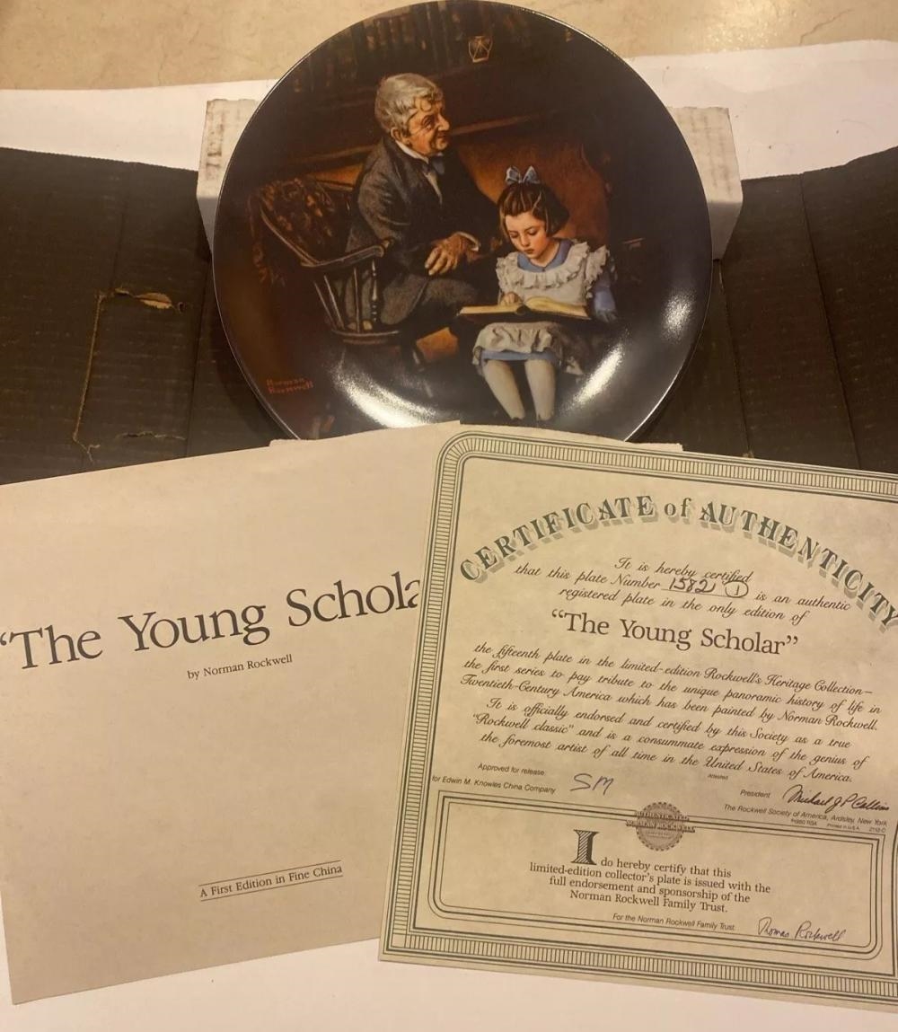 Norman Rockwell | NORMAN ROCKWELL THE YOUNG SCHOLAR 1988 VINTAGE ...
