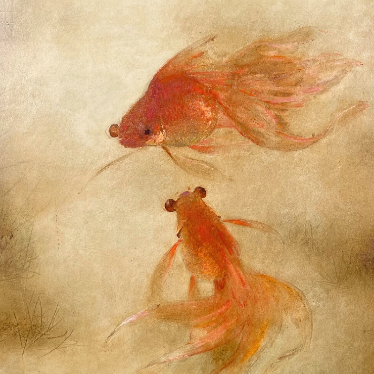 Lee Man Fong | LEE MAN FONG OIL PAINTING GOLD FISH | MutualArt