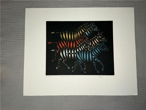 Mario Avati | Zebras of all colors (1972) | MutualArt
