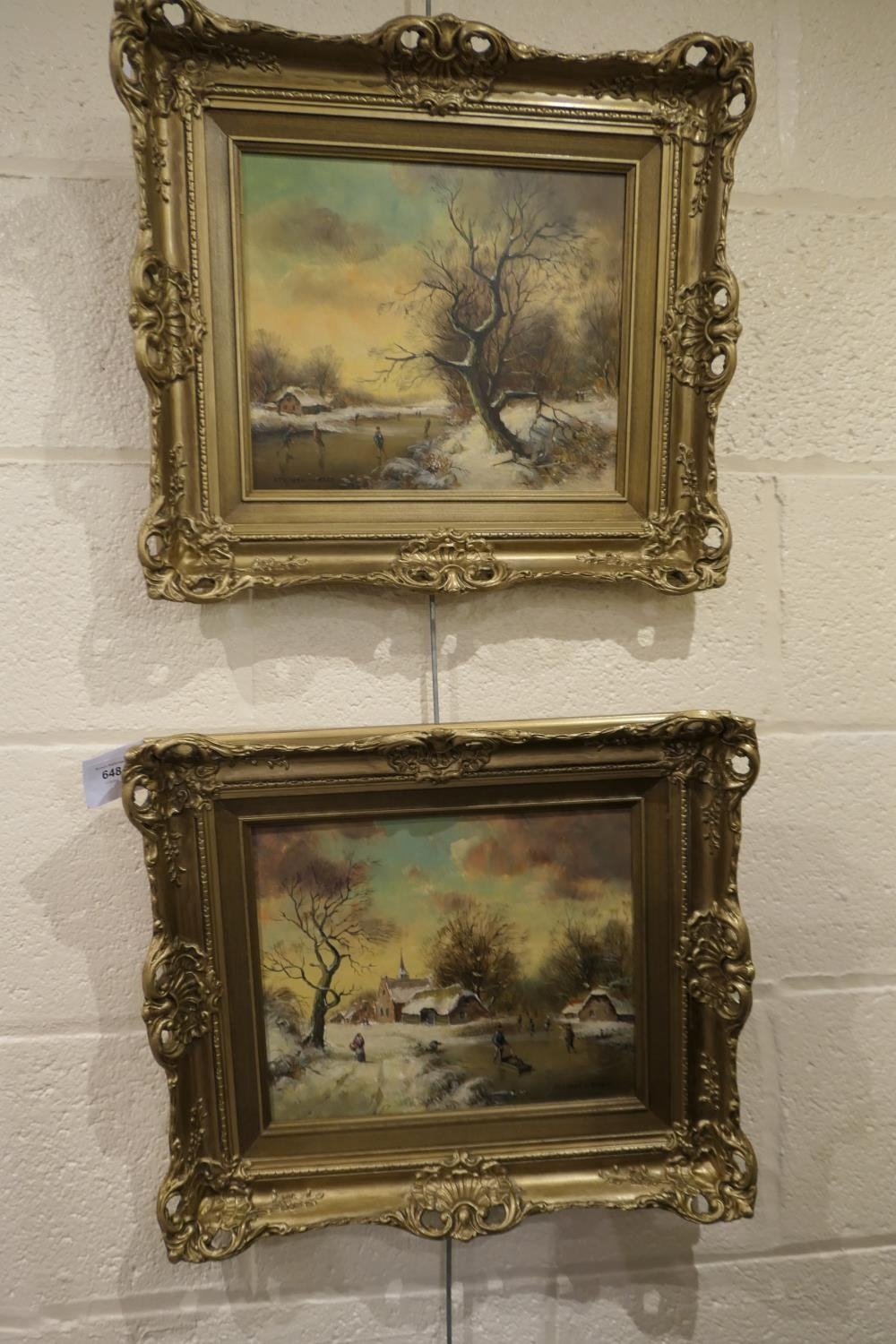 Stephan de Haan | Pair of winter landscapes in the Low Countries,cm xcm ...