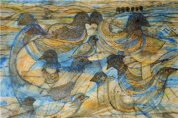 Linda Ramsay | British (AR), Birds in a Country Landscape (2019 ...