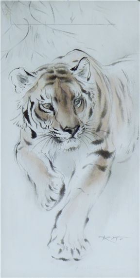Ralph Thompson | British (AR), Tiger,, signed and initialled. 35 x 18 ...