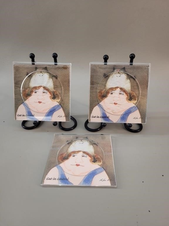 Erika Oller | 3 Lucite Frames (w/Erika Oller Cat in Control | MutualArt