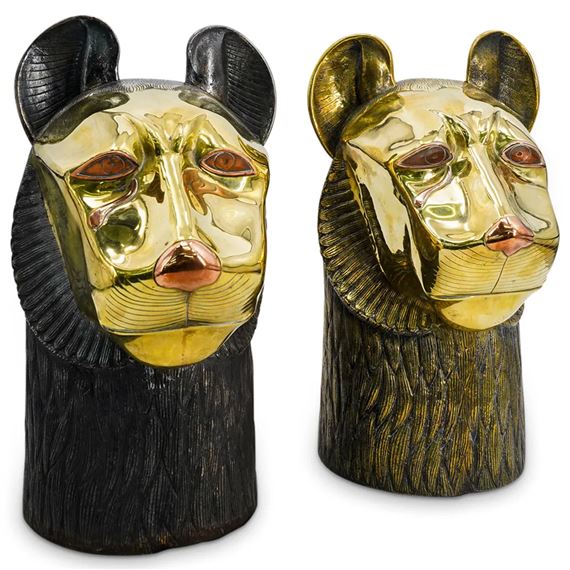 Enrique Garcel | Two Lion Busts (Late 20th Century) | MutualArt