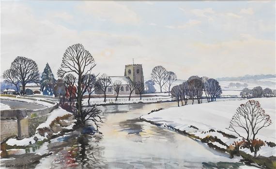 Walter Horsnell | Hampsthwaite Church in the snow | MutualArt