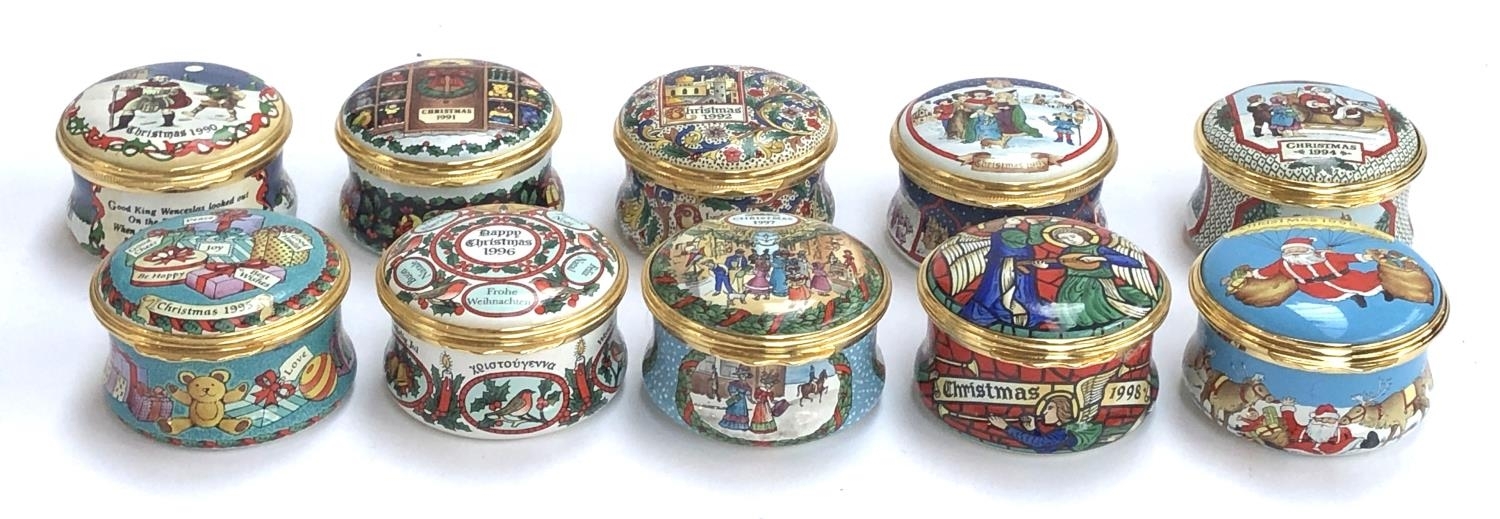 Halcyon Days | Ten Halcyon Days Christmas commemorative trinket pots ...