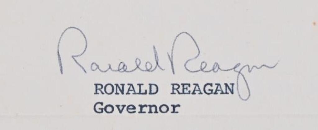 Ronald Reagan | Ronald Reagan Signed Letter As California Governor (25 ...