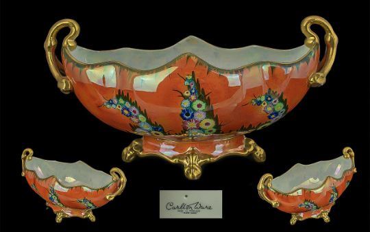 Carlton Ware | Carlton Ware Hand Painted Orange Lustre Gondola Boat ...