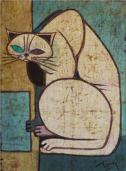 Chuah Thean Teng | Cubist Siamese Cat | MutualArt