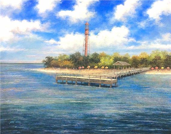 Paul Wren | Original Paul Wren Sanibel Lighthouse Painting 40 x 30 ...