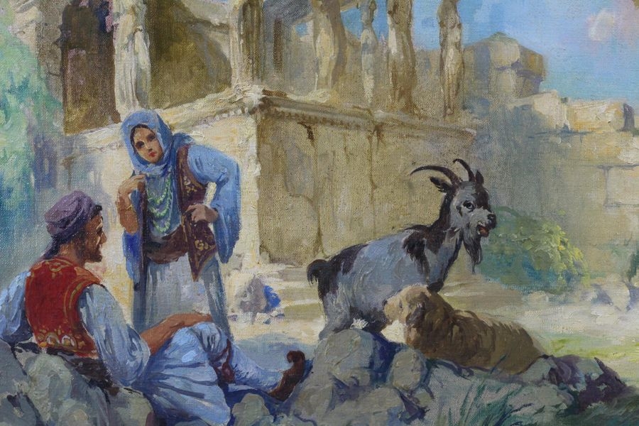 Charles Van Roose | Shepherds in front of the Erechtheion on the ...