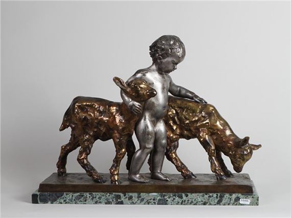 Richard Fath | Satyr with two goats | MutualArt