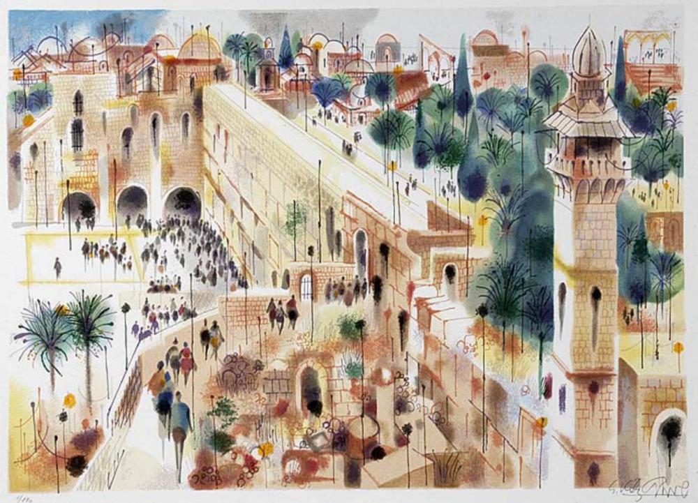 Shmuel Katz | Shmuel Katz- Original Serigraph Jerusalem | MutualArt
