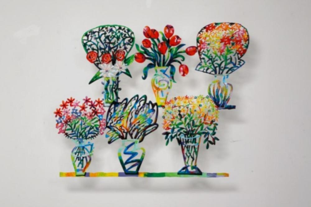 David Gerstein | David Gerstein- Mixed Media Cutout Aluminum Flower ...