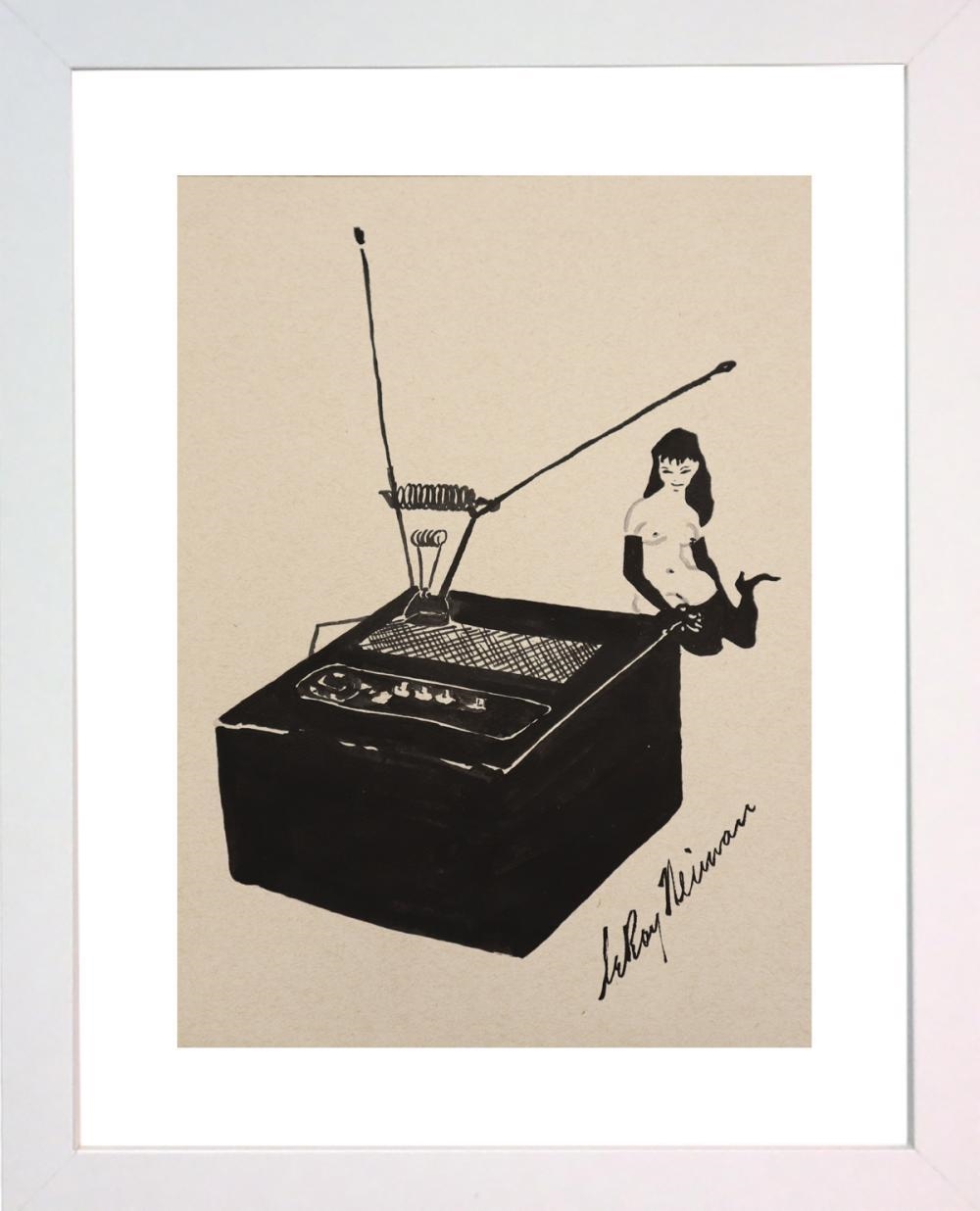 LeRoy Neiman | PLAYBOY FEMLIN LISTENS TO RADIO | MutualArt