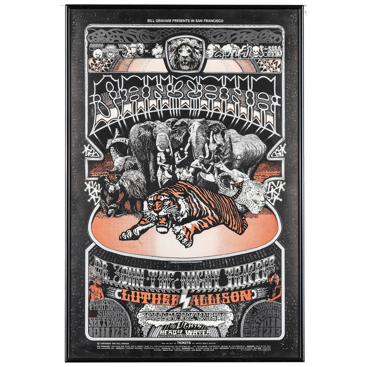 Bill Graham | 1970 Santana At Fillmore West Bill Graham Presents In San ...