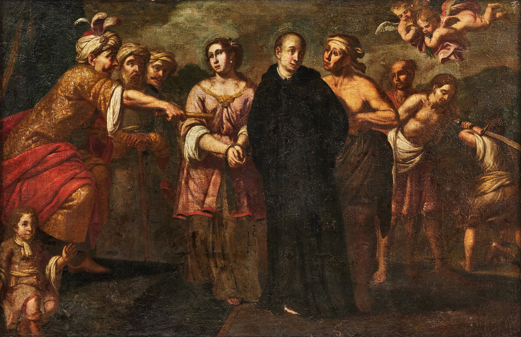 Neapolitan School, 17th Century | Figure scene with two saints (1650s) | MutualArt