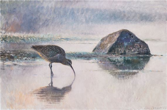 Lars Jonsson | Curlew on the beach (3) | MutualArt