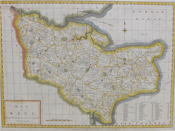 J. Harrison | A Map of Kent (Circa 1790) | MutualArt