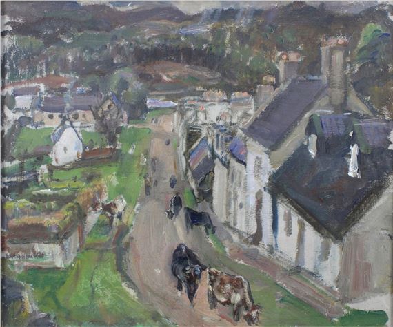 David Macbeth Sutherland | COWS DOWN THE STREET | MutualArt