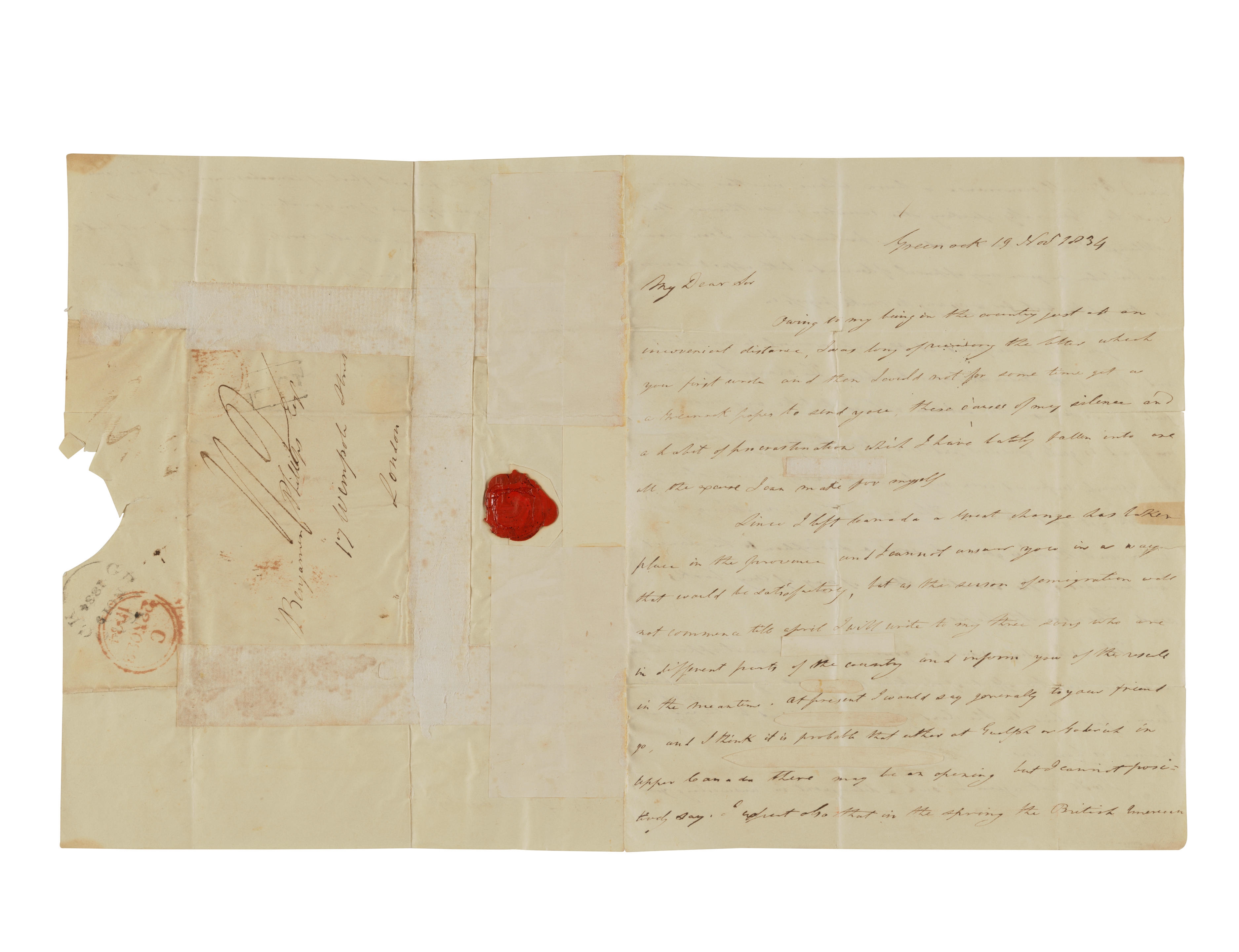 Benjamin Phillips | Autograph Letter Signed (John Galt) to Benjamin ...