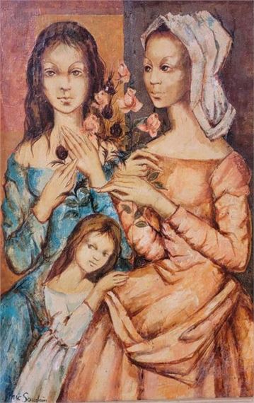 Marc Soudain | Young girls with bouquet | MutualArt