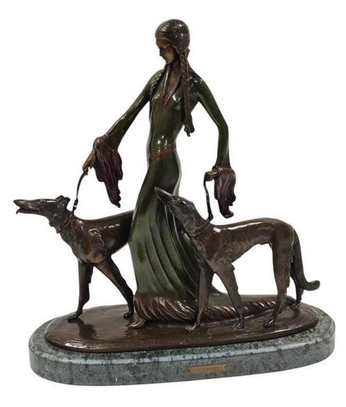 Otto Poertzel | Otto Poertzel Aristocrat Gilt Bronze Sculpture | MutualArt