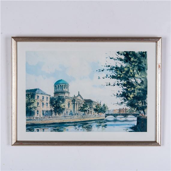 Colin Gibson | Colin Gibson, Dublin The Four Courts Color Print on ...