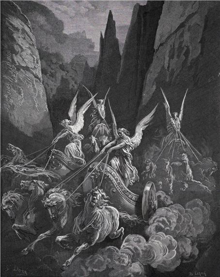 Gustave Doré | GUSTAVE DORE 1800s Religious Woodcut Vision of the Four ...