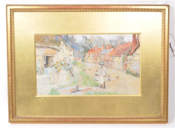 David Woodlock | A village landscape (19th Century 20th Century ...