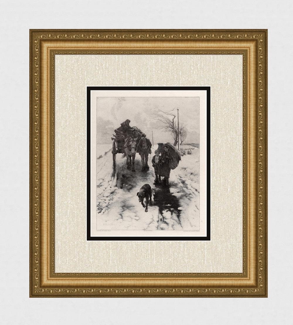 Frederick Hall | Frederick Hall 1800s Etching Adversity in Life FRAMED ...