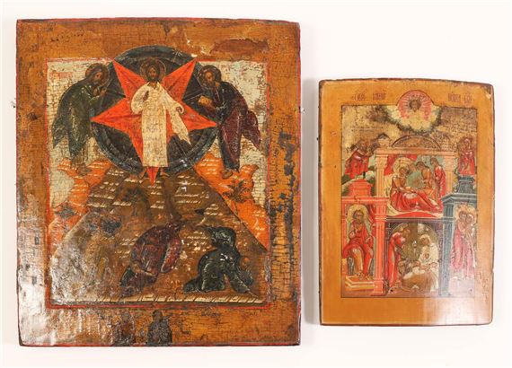 Russian School | Russian Icon of the Transfiguration and another ...