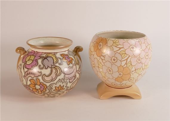 Planters | Tuscan Pottery, Two Decoro Ware Art Deco Planters. Height of ...