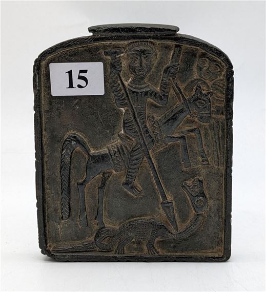 St. George | VINTAGE ETHIOPIAN CARVED STONE ICON | MutualArt