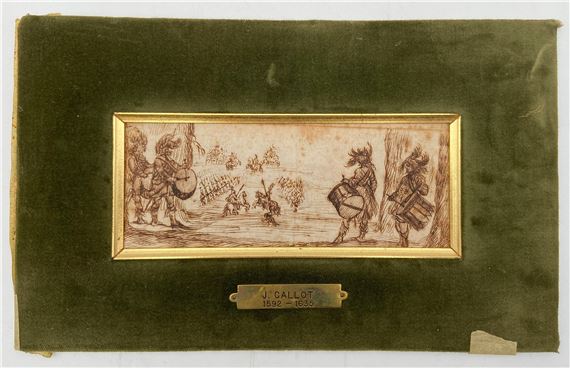 Jacques Callot | a pen and brown ink drawing of a military exercise ...