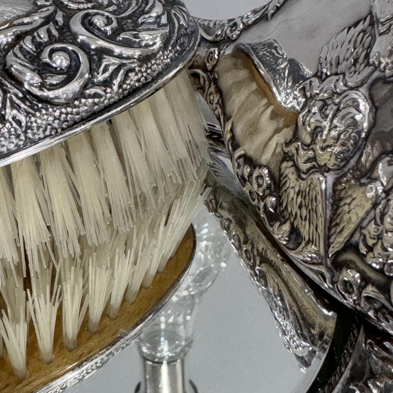 Queen Elizabeth | Three Queen Elizabeth II backed dressing table set ...