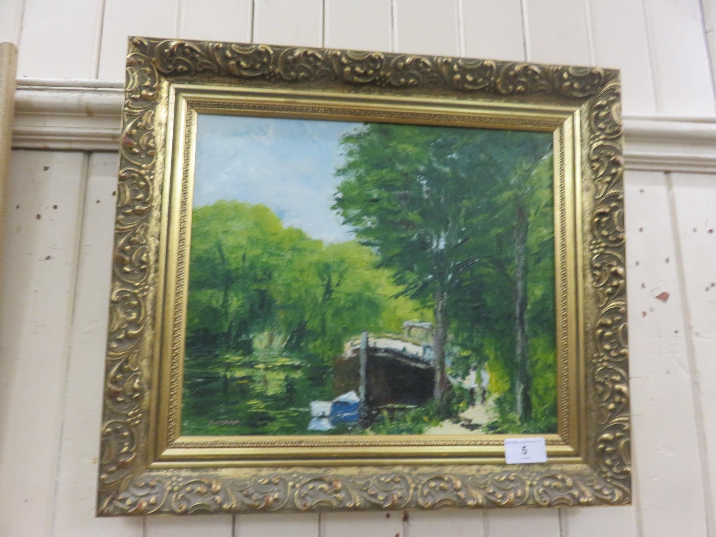 William Foreman | Framed Oil Painting - French River Scene - William ...