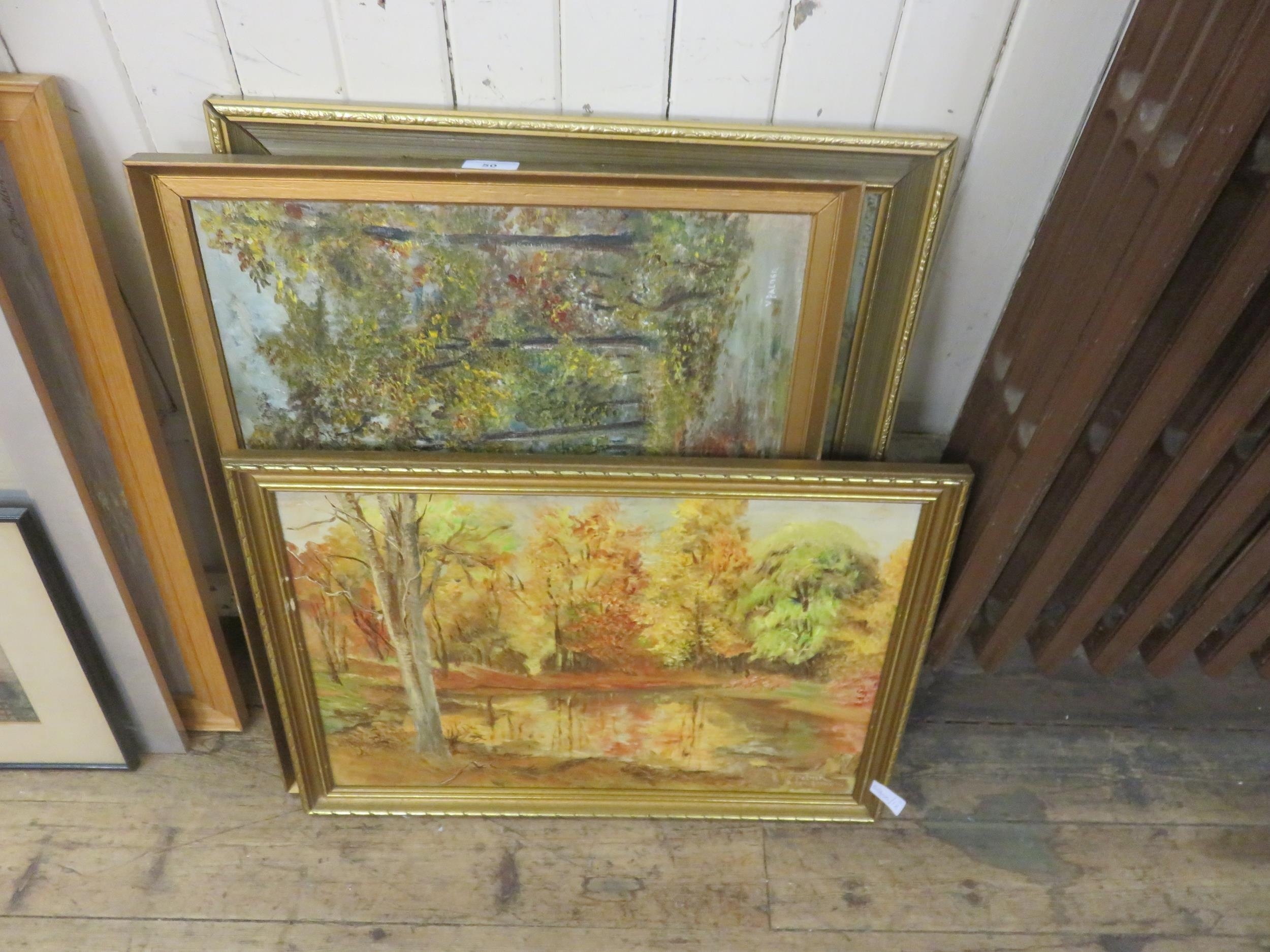 V. Palmer | Three Oil Paintings signed V | MutualArt