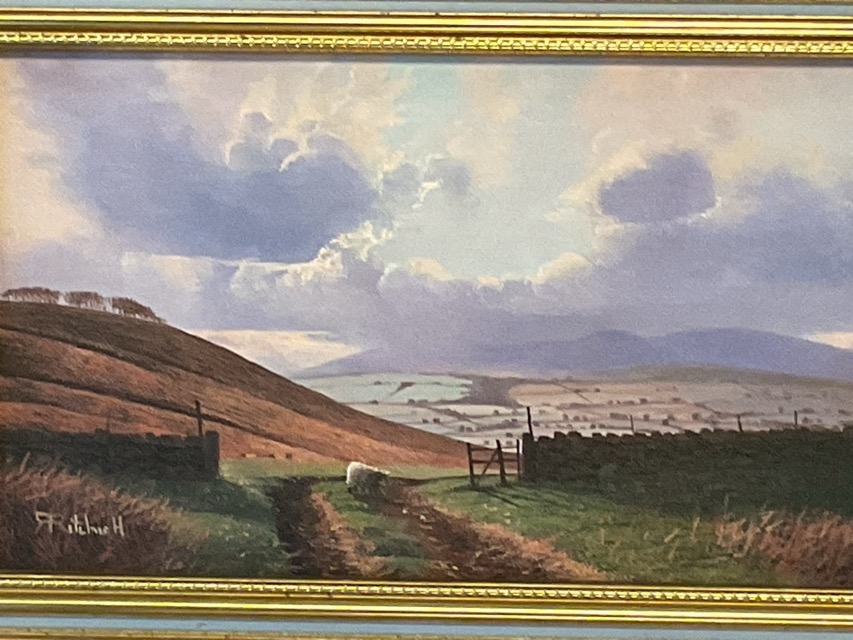 Robert Ritchie | hilly landscape with farm track and drystone walls ...