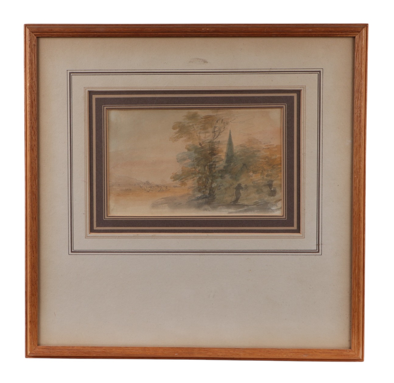 Thomas Churchyard | Landscape with Corn Stoops and a Church Spire in ...