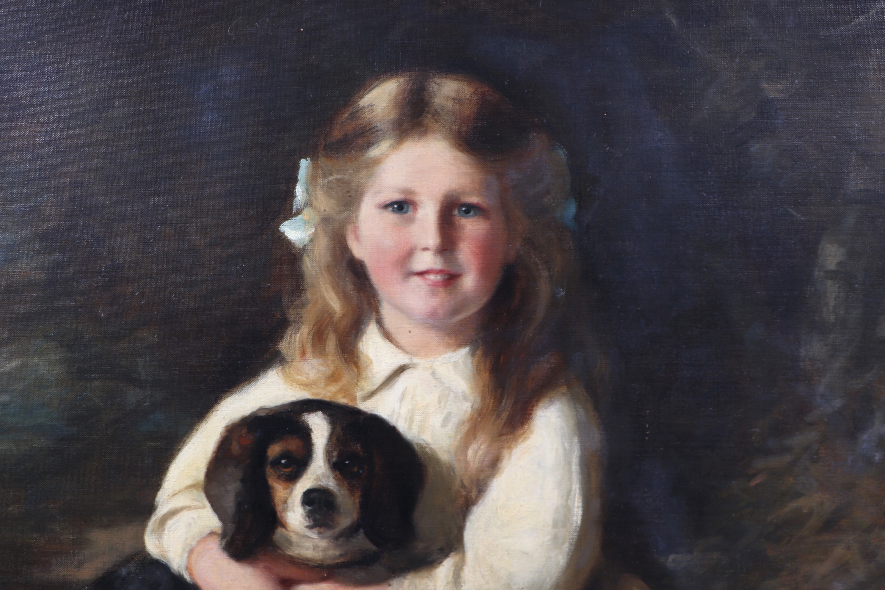 Edward Francis Wells | a full length portrait of a young girl with ...