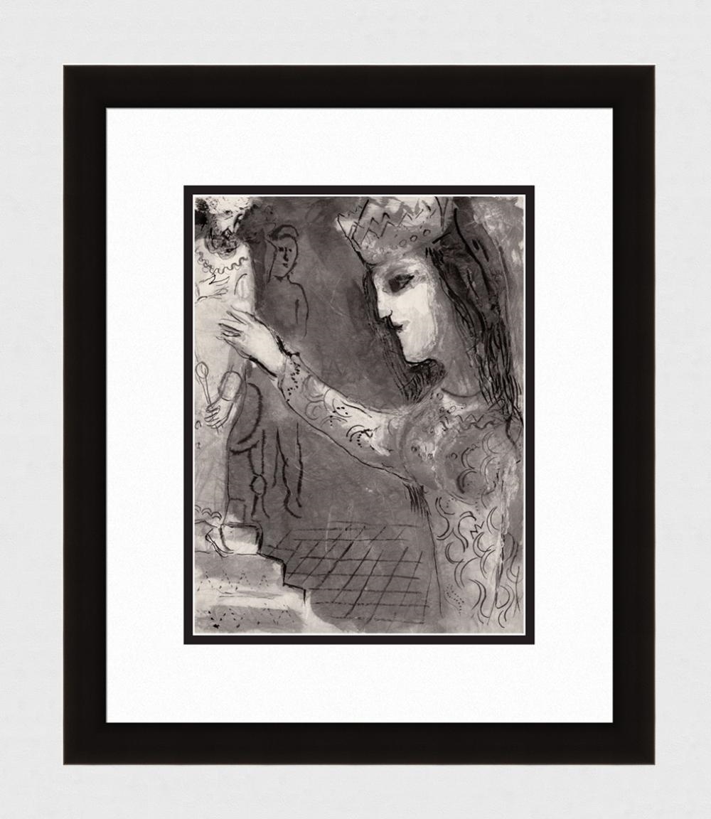 Marc Chagall | 1960 Marc CHAGALL Religious Print Esther's Invite Framed ...
