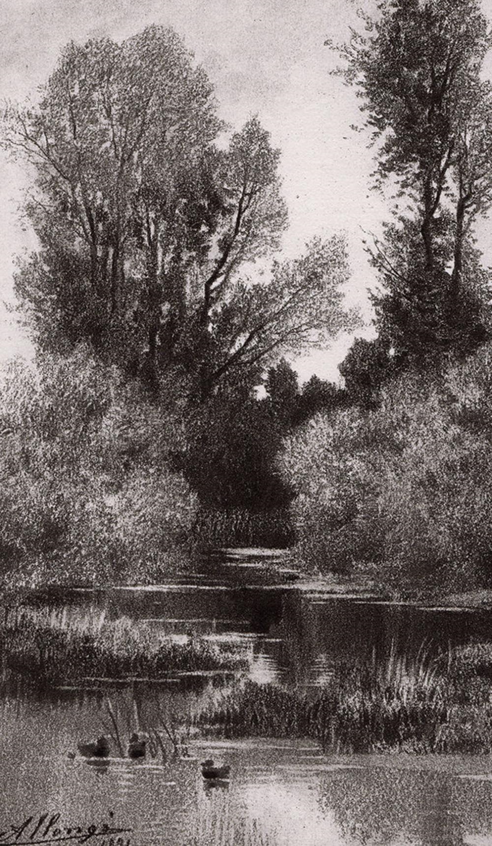 Auguste Allonge | Auguste Allonge 1883 Lowland Brook signed (1883 ...