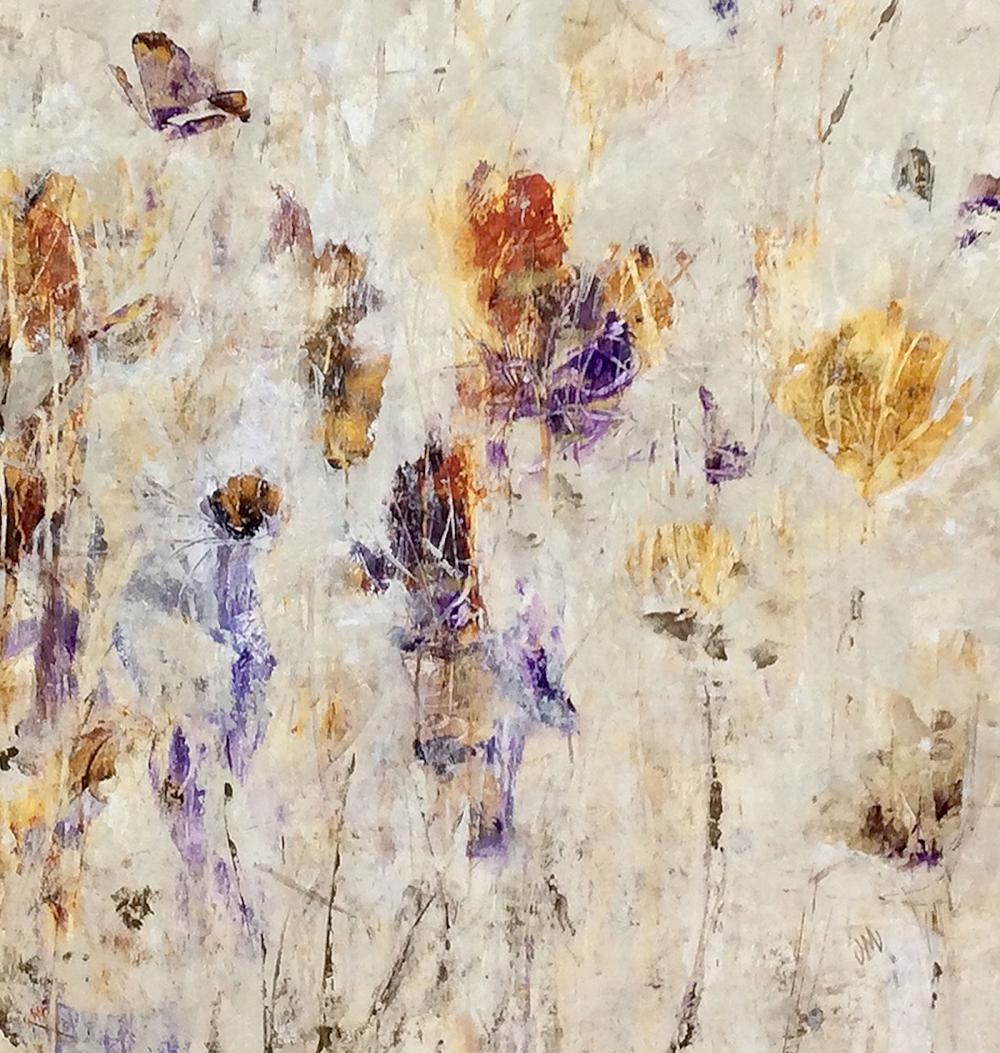 Jodi Maas | Jodi Maas Original Painting Pink Mica Floral 50 x 50 ...