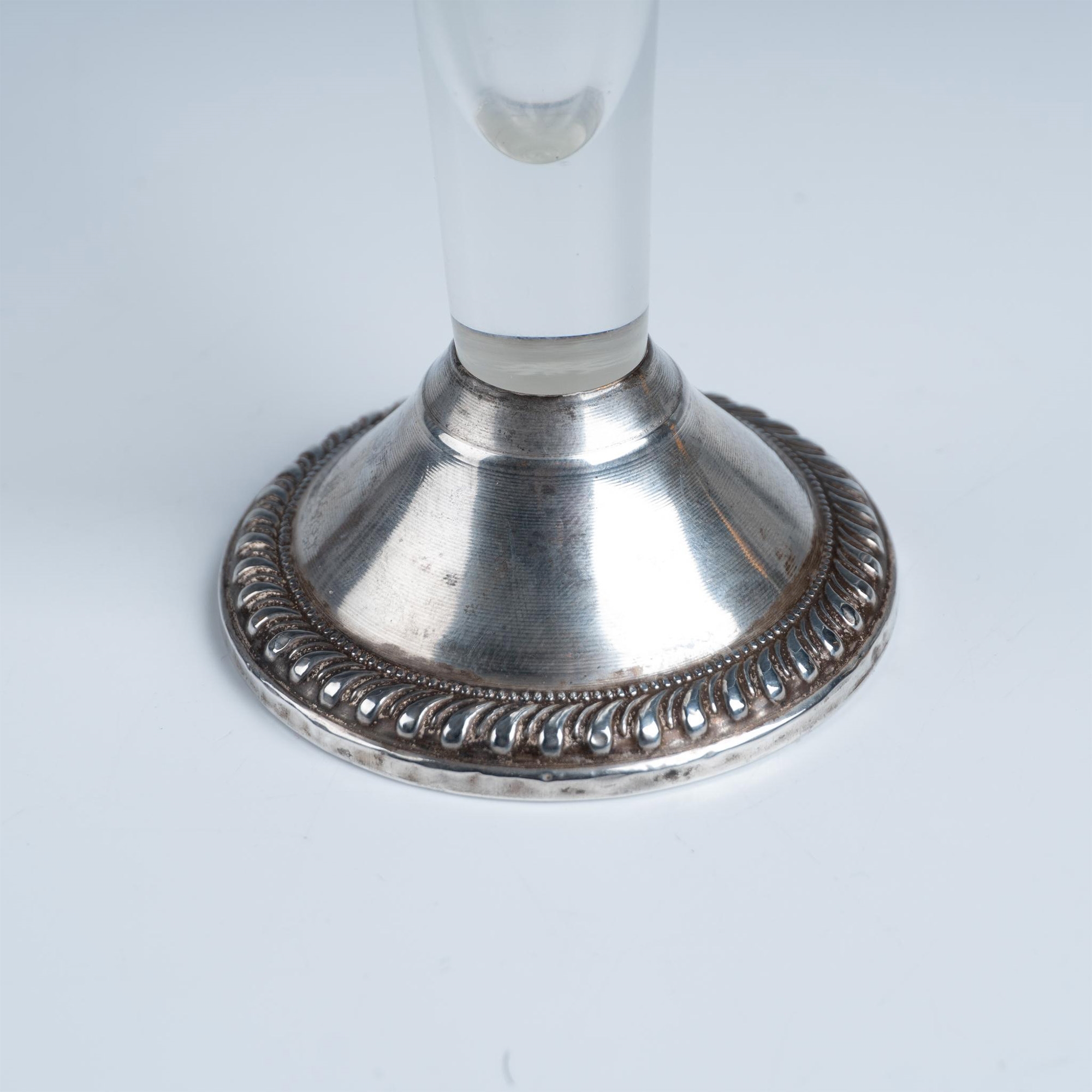 Sterling | Sterling Silver and Etched Crystal Glass Bud Vase | MutualArt