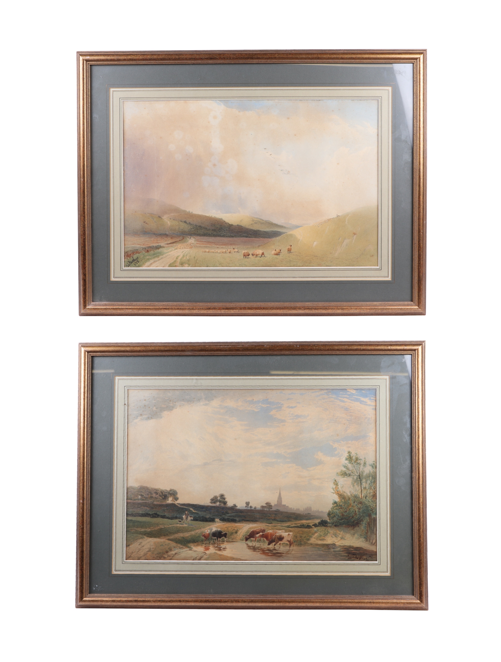 Edward Matthews | Rural Scene with Cattle Drinking from a Stream in the ...